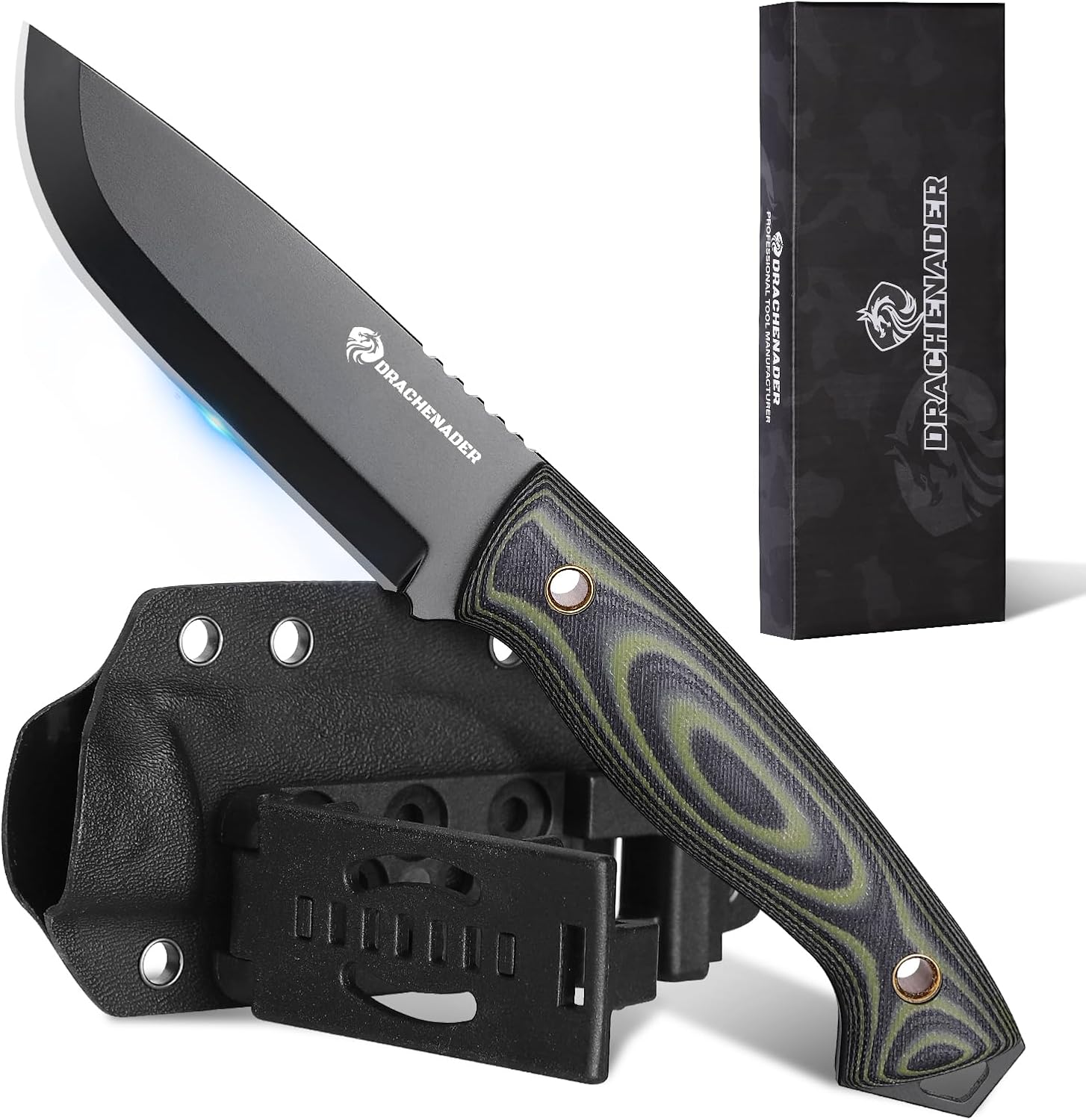 Couteau de Survie Lame Fixe AQUILA-X D2 Full-Tang Fourreau Kydex ...